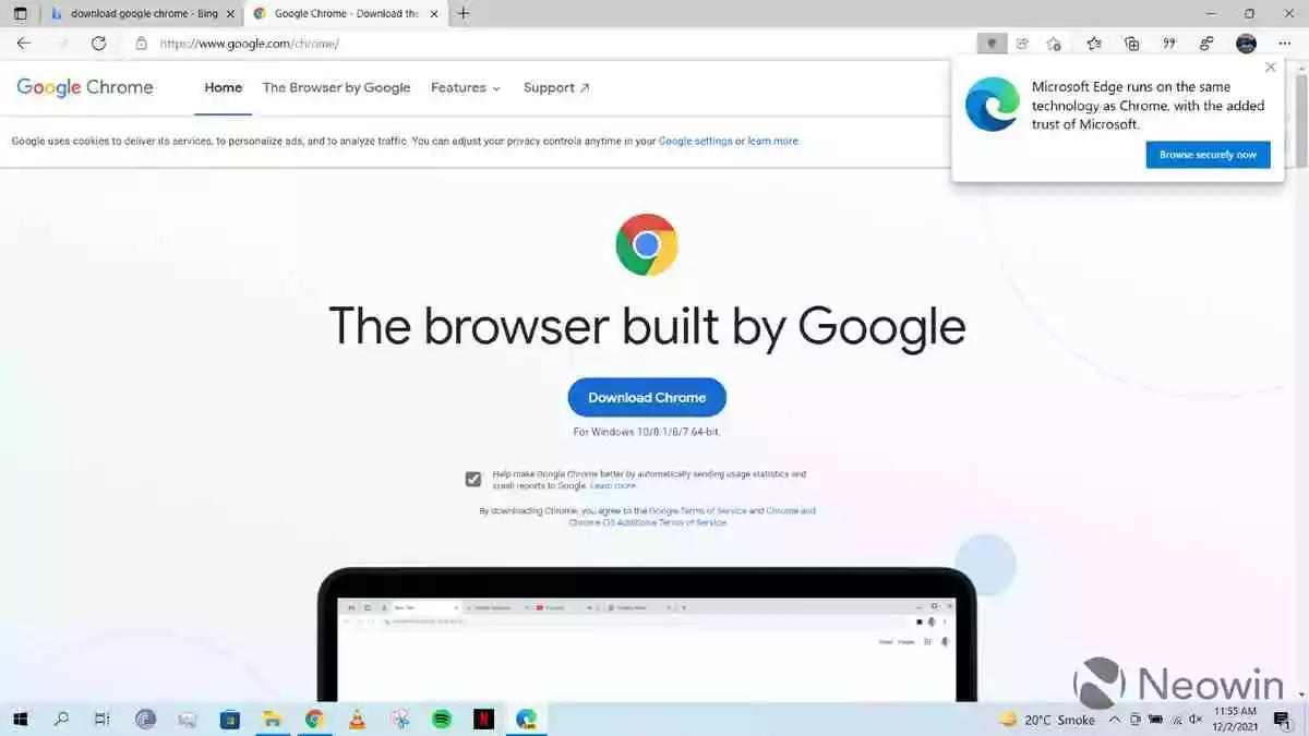 微软又作死！Microsoft Edge新提示试图阻止下载Chrome | myfreax